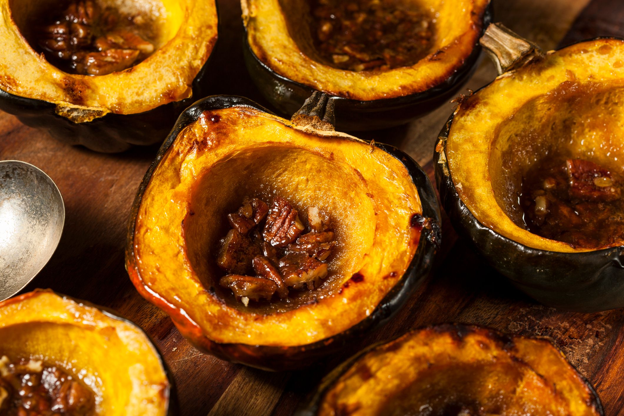 Baked Acorn Squash with Blueberry Walnut Filling - Sonora Tortillas